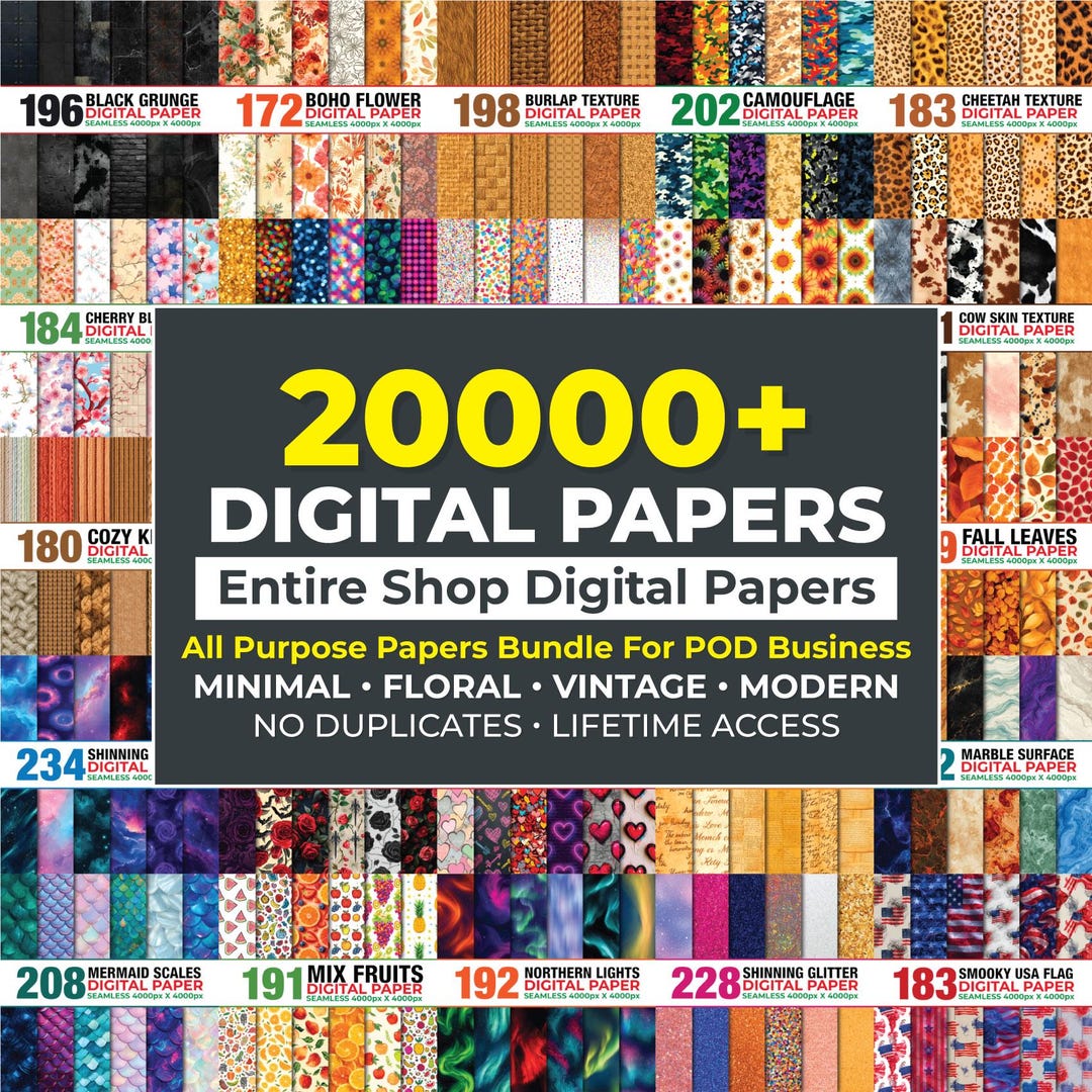 20,000+ Mega Digital Paper Pack Bundle, Mega Digital Paper Bundle ...