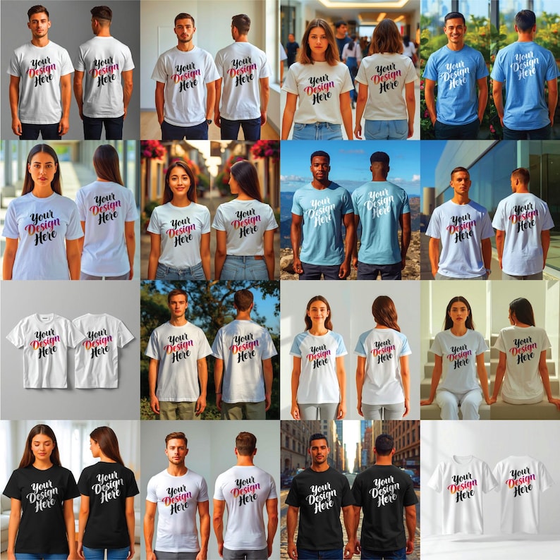 318 Front and Back View T-shirt Mockup Bundle, Comfort Colors Front ...