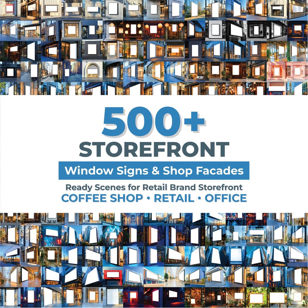 540 Storefront Mockup Bundle, Window Sign Mockup, Signage Mockup ...