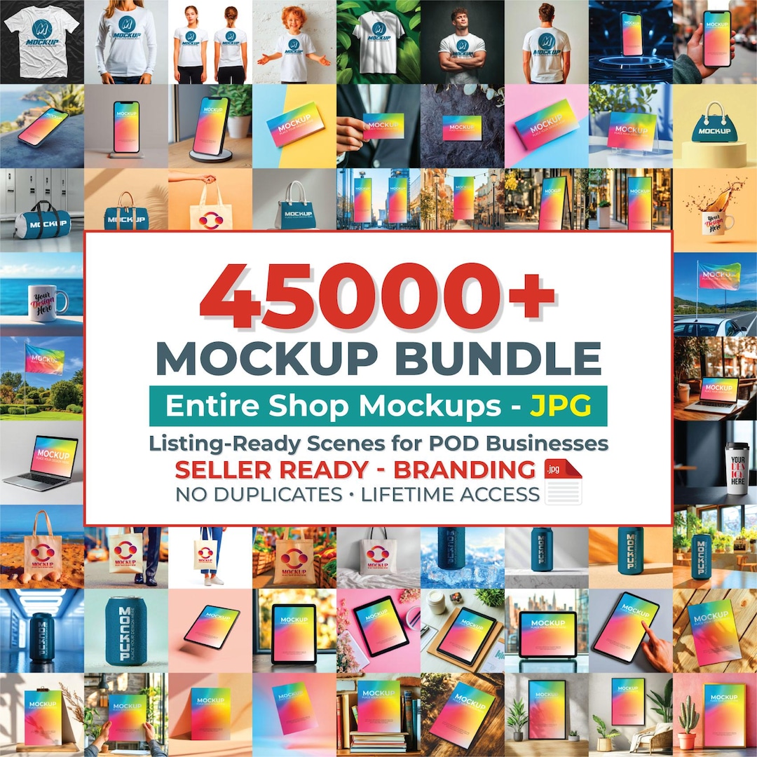 45000+ Mega Mockup Bundle, Entire Shop Mockups JPG, POD Mockup Bundle ...