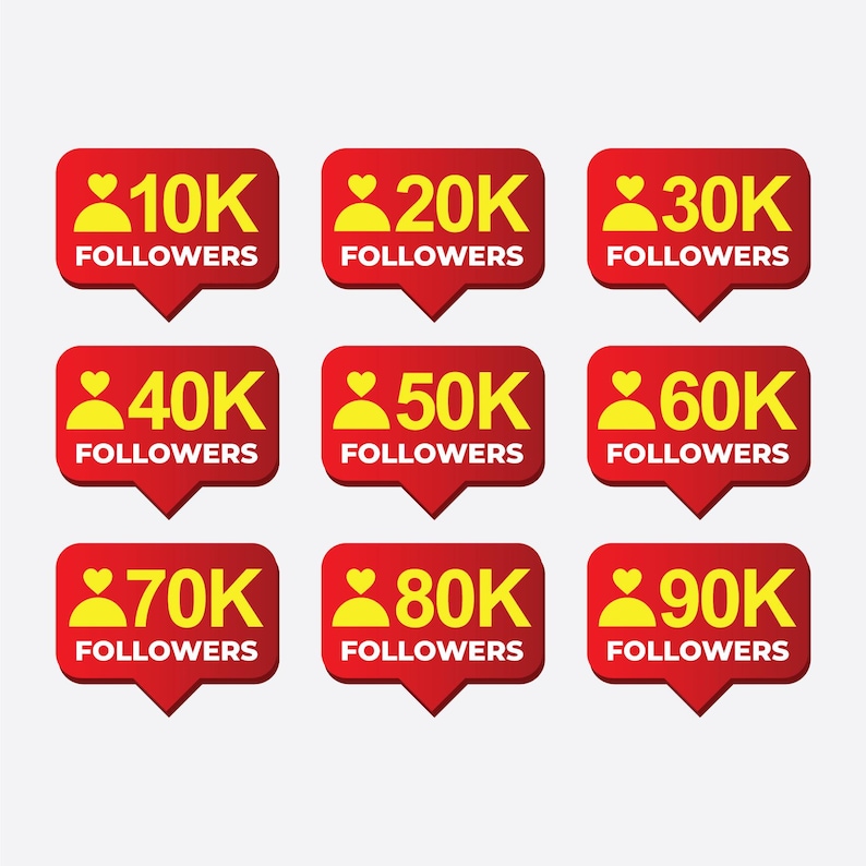 Editable Social Media Follower Badges, Influencer Milestone Tags ...