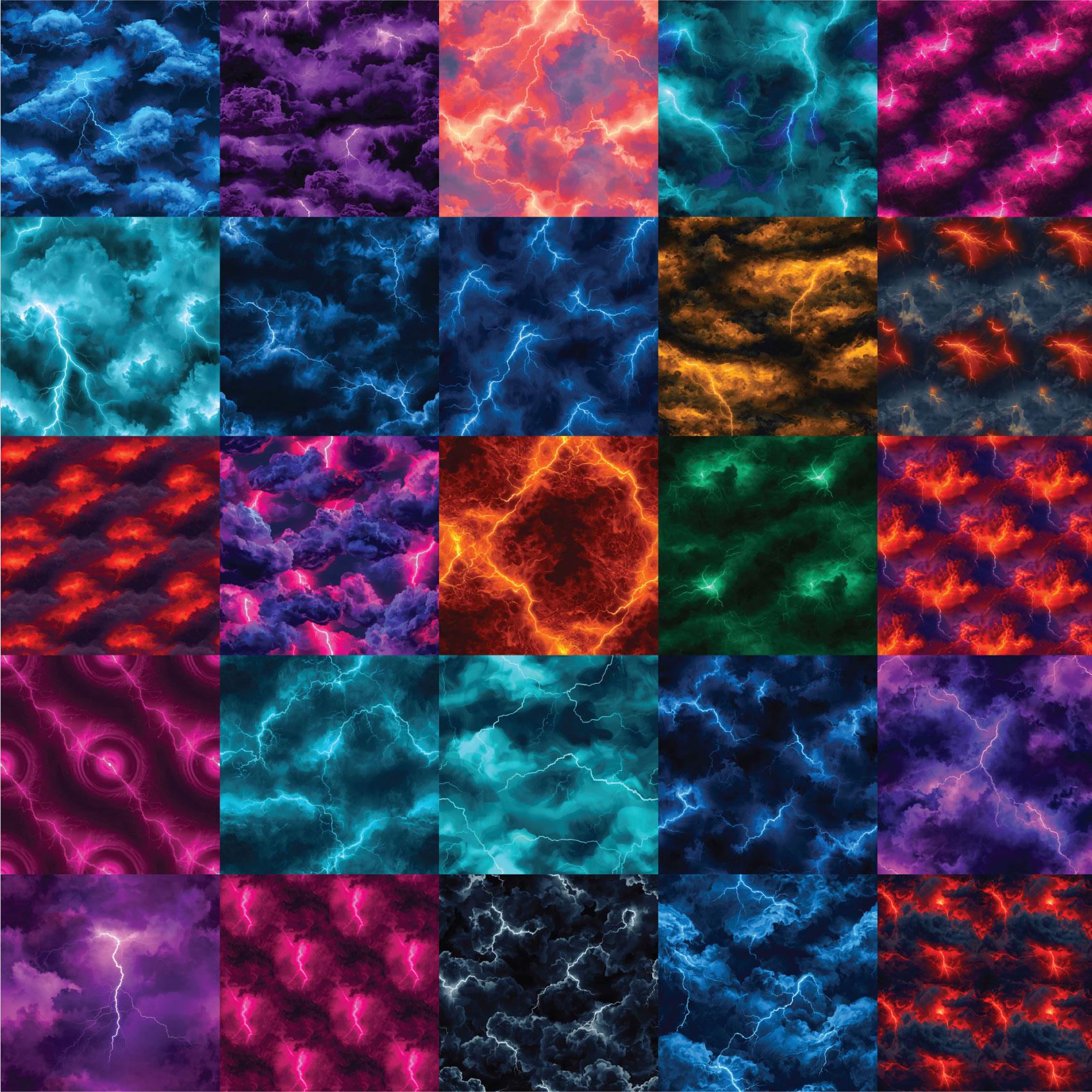 233 Lightning Seamless Digital Paper, Crackling Energy Digital Papers ...