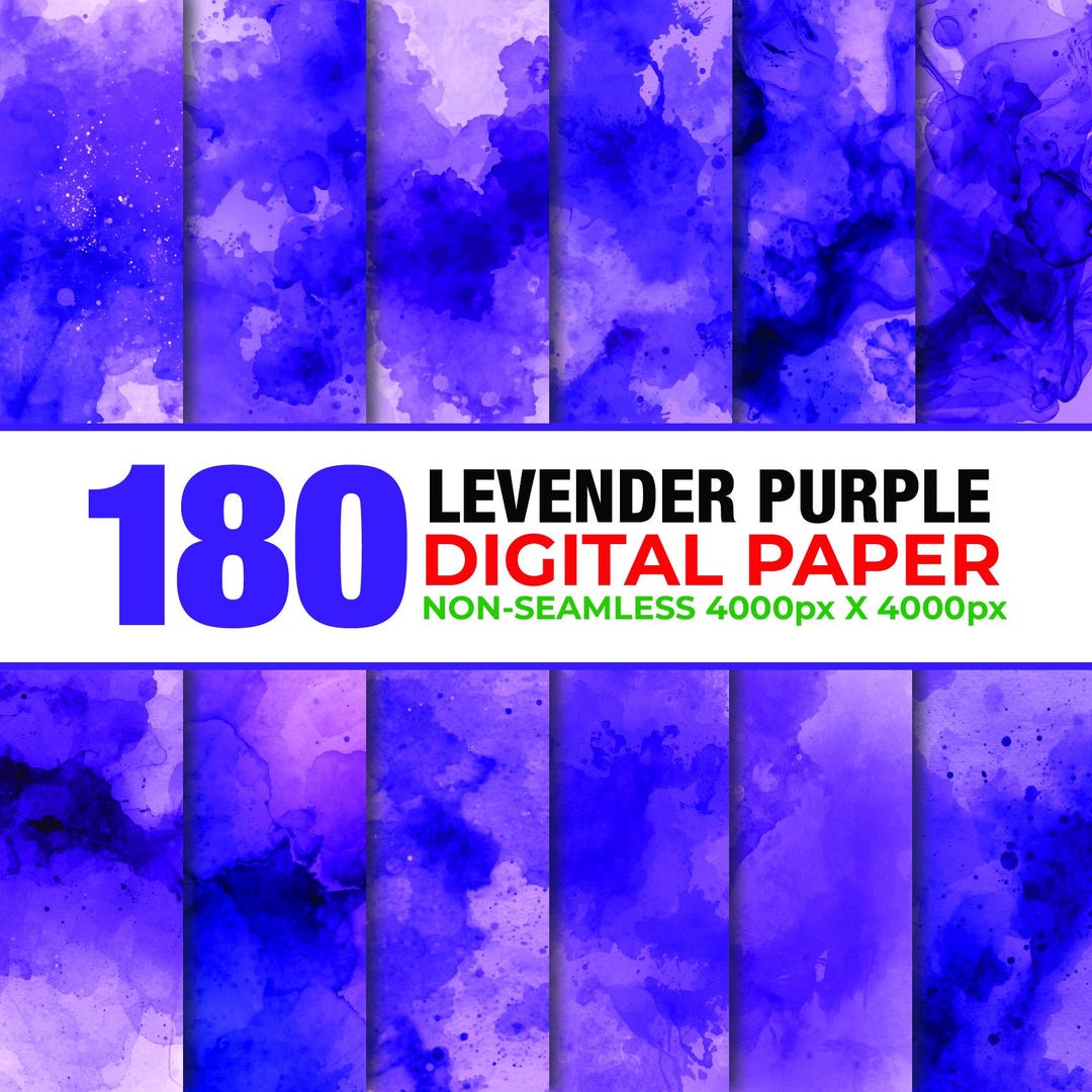 180 Lavender Floral Watercolor Digital Paper, Lavender Digital Paper ...