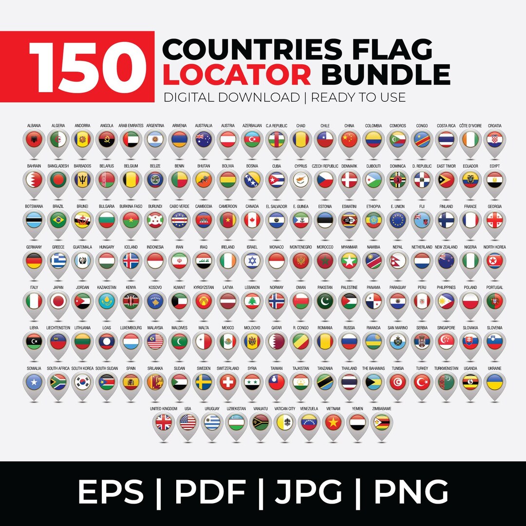 150 International Flag Map Pins, Flag Travel Map Pins, Round Flags Flag ...