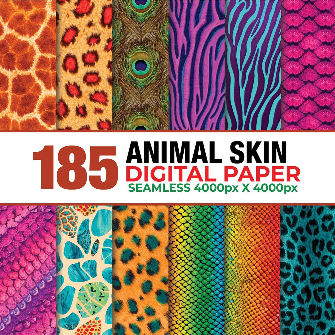 185 Animal Skin Seamless Digital Paper, Animal Skin Texture Paper ...