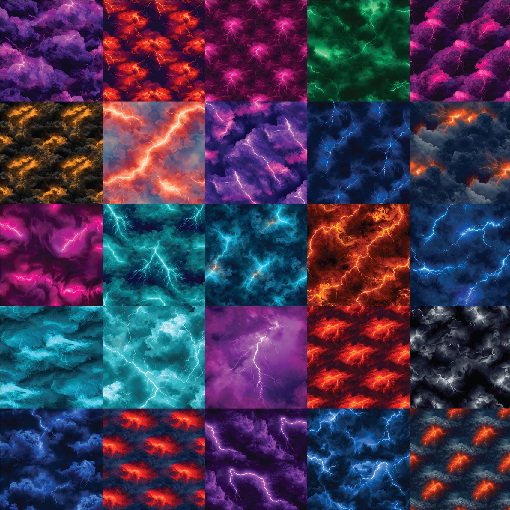 233 Lightning Seamless Digital Paper, Crackling Energy Digital Papers ...
