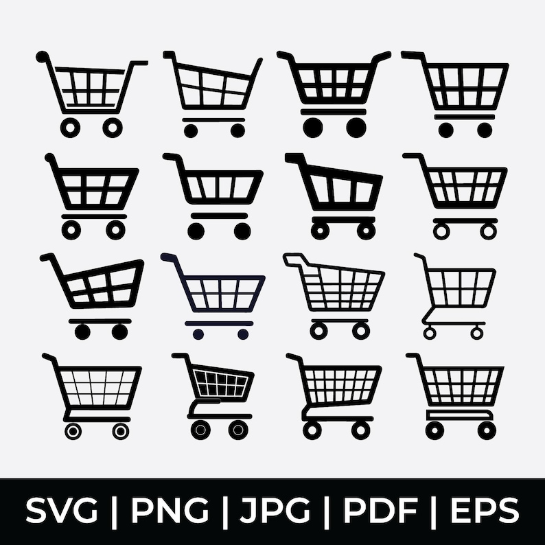 Shopping Cart SVG Bundle, Shopping Cart Cricut, Shopping Cart Clipart ...