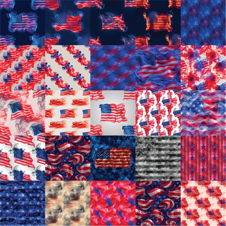 183 Smokey American Flag Seamless Digital Paper, America Flag Texture ...