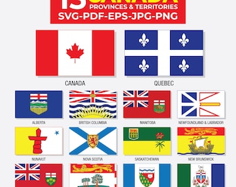 Canada Province Flags SVG Bundle - Canadian Territory Flag, Provinces ...