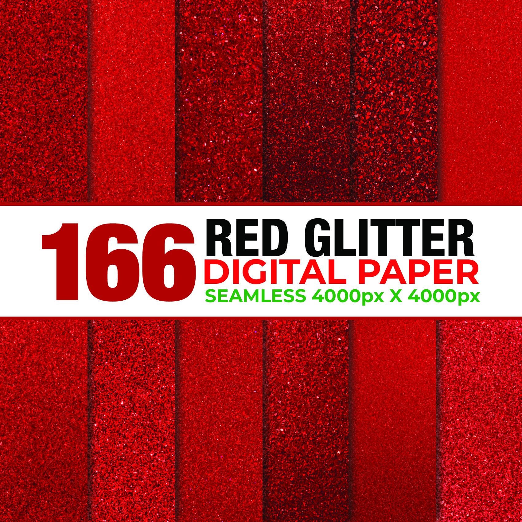 166 Luxury Red Glitter Seamless Digital Paper, Sparkling Red Glitter ...