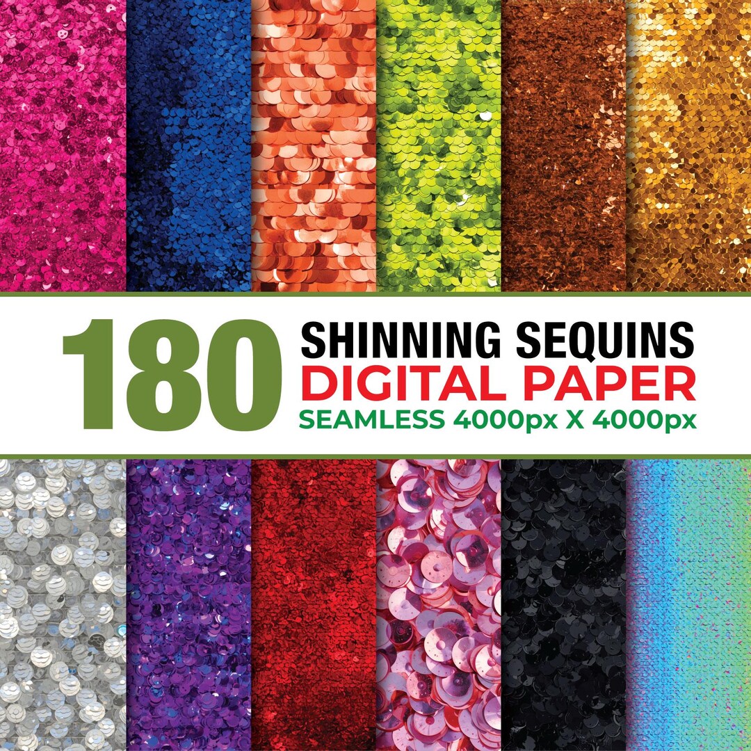 180 Sequin Texture Seamless Digital Paper, Seamless Sequins Paper ...