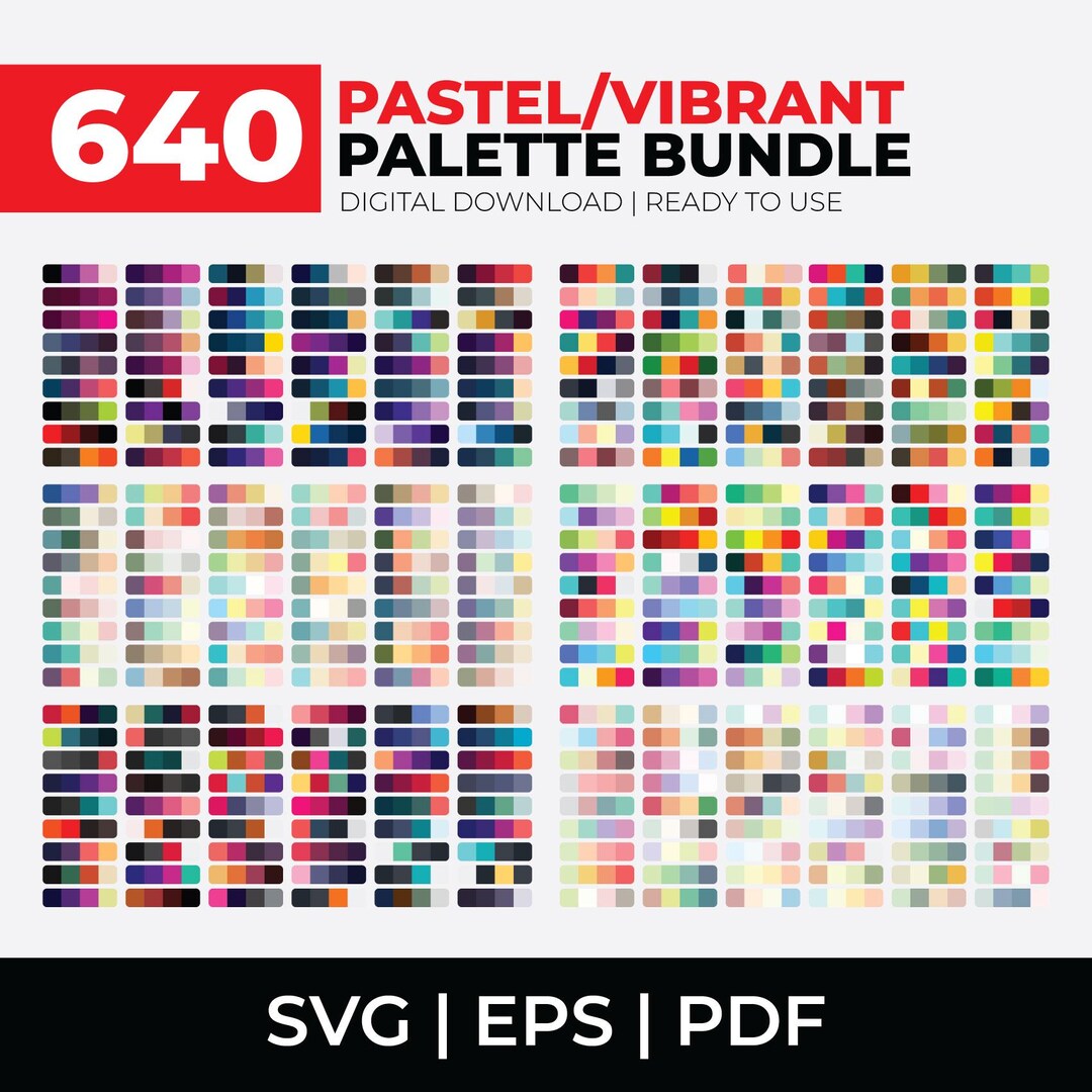 640 Color Palette Bundle, Procreate Color Palette Swatches, Procreate ...