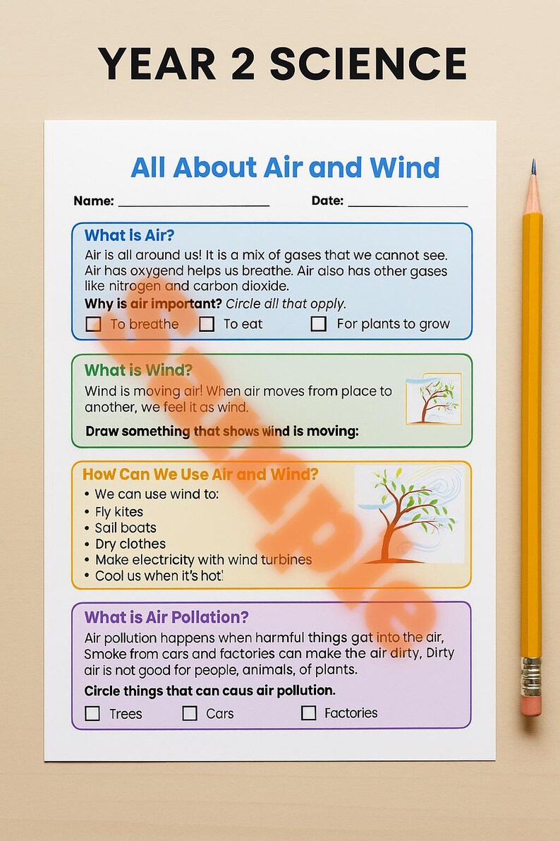 All About Air and Wind Activity Sheet - Etsy