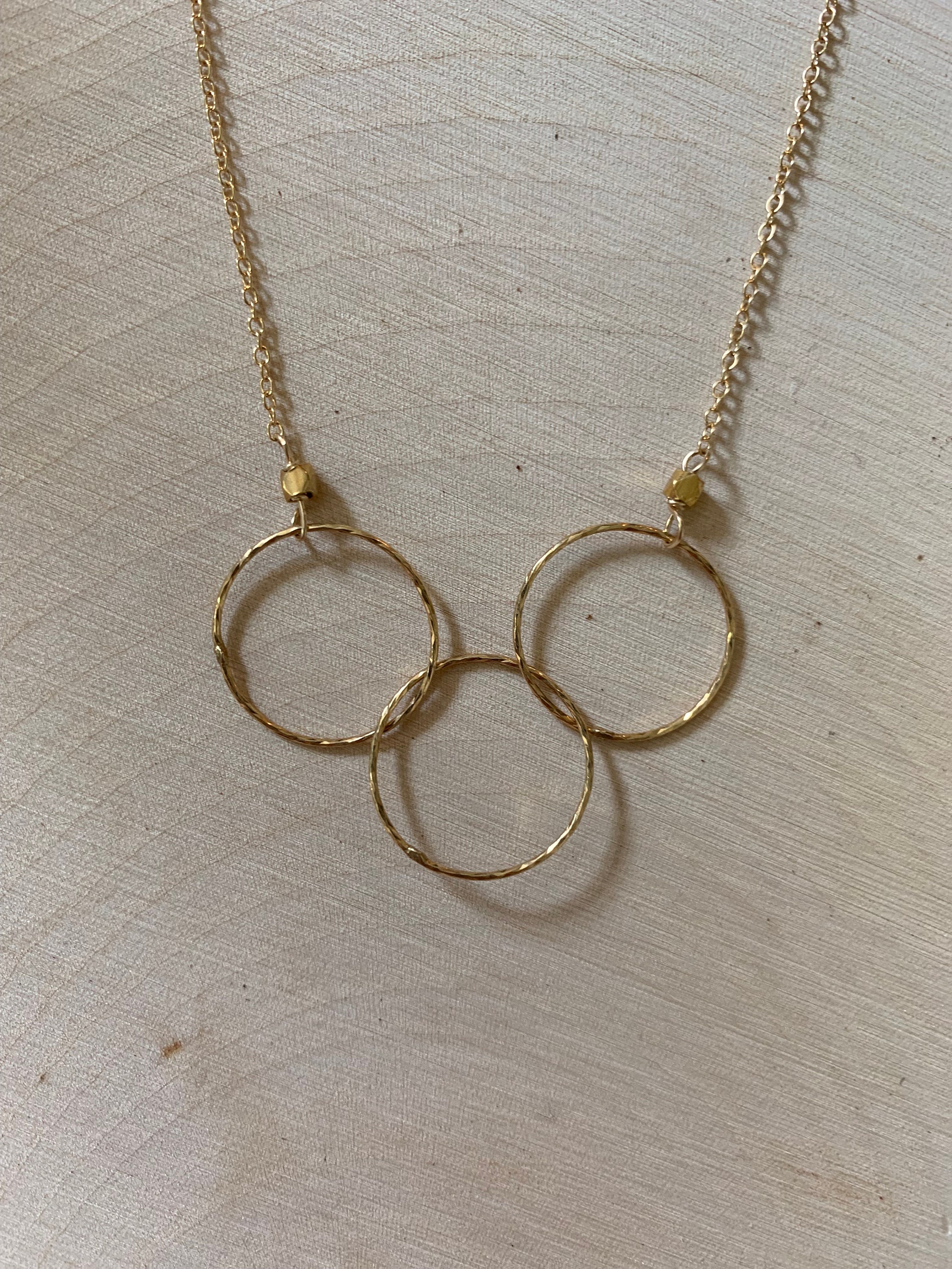 Gold Tri-circle Intertwined Pendant - Etsy