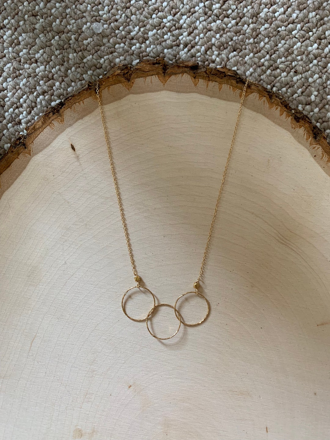 Gold Tri-circle Intertwined Pendant - Etsy
