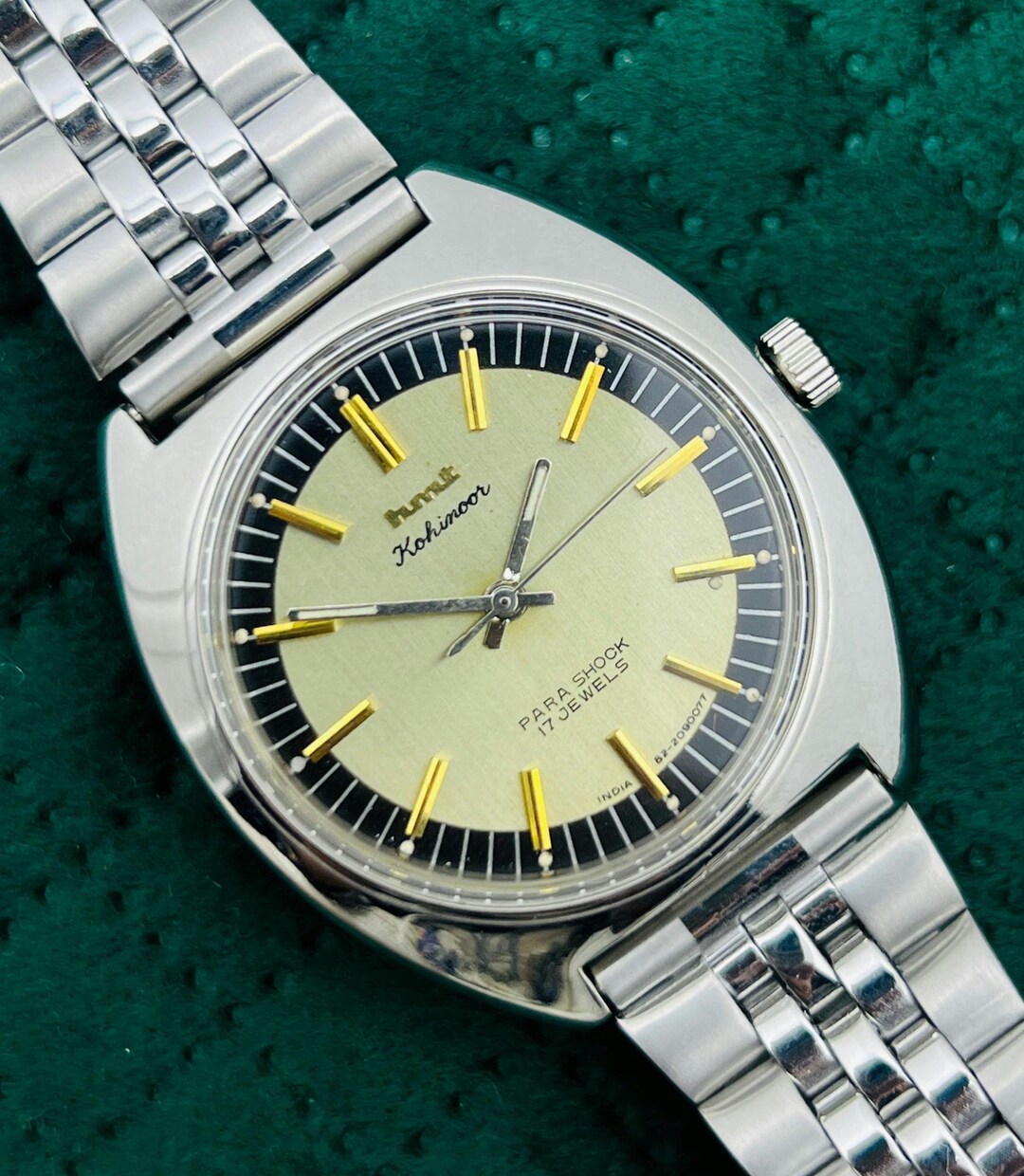 Vintage HMT Kohinoor Yellow Dial Mechanical Manual Winding 17jewels ...