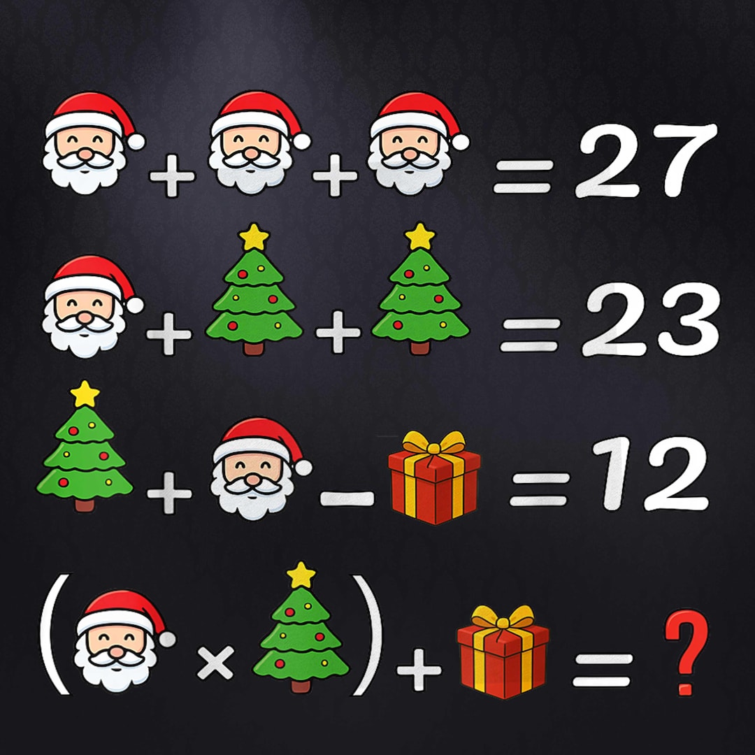 Christmas Math Puzzle PNG, Santa Tree Gift Sublimation, Holiday Brain ...