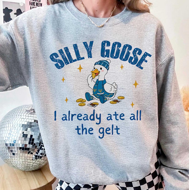 Funny Silly Goose PNG for Hanukkah Shirt, Kids Gelt Digital Clipart ...