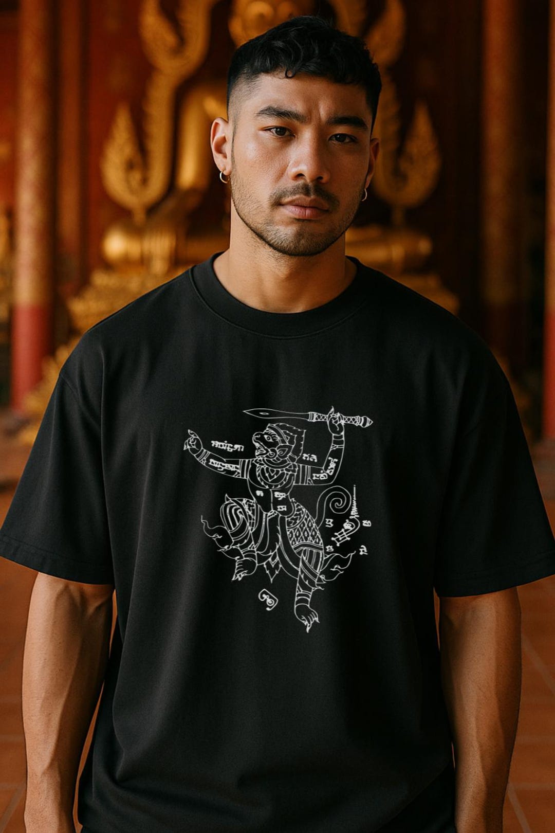 Hanuman Thai Sak Yant Tattoo Shirt: Spiritual Graphic Tee - Etsy