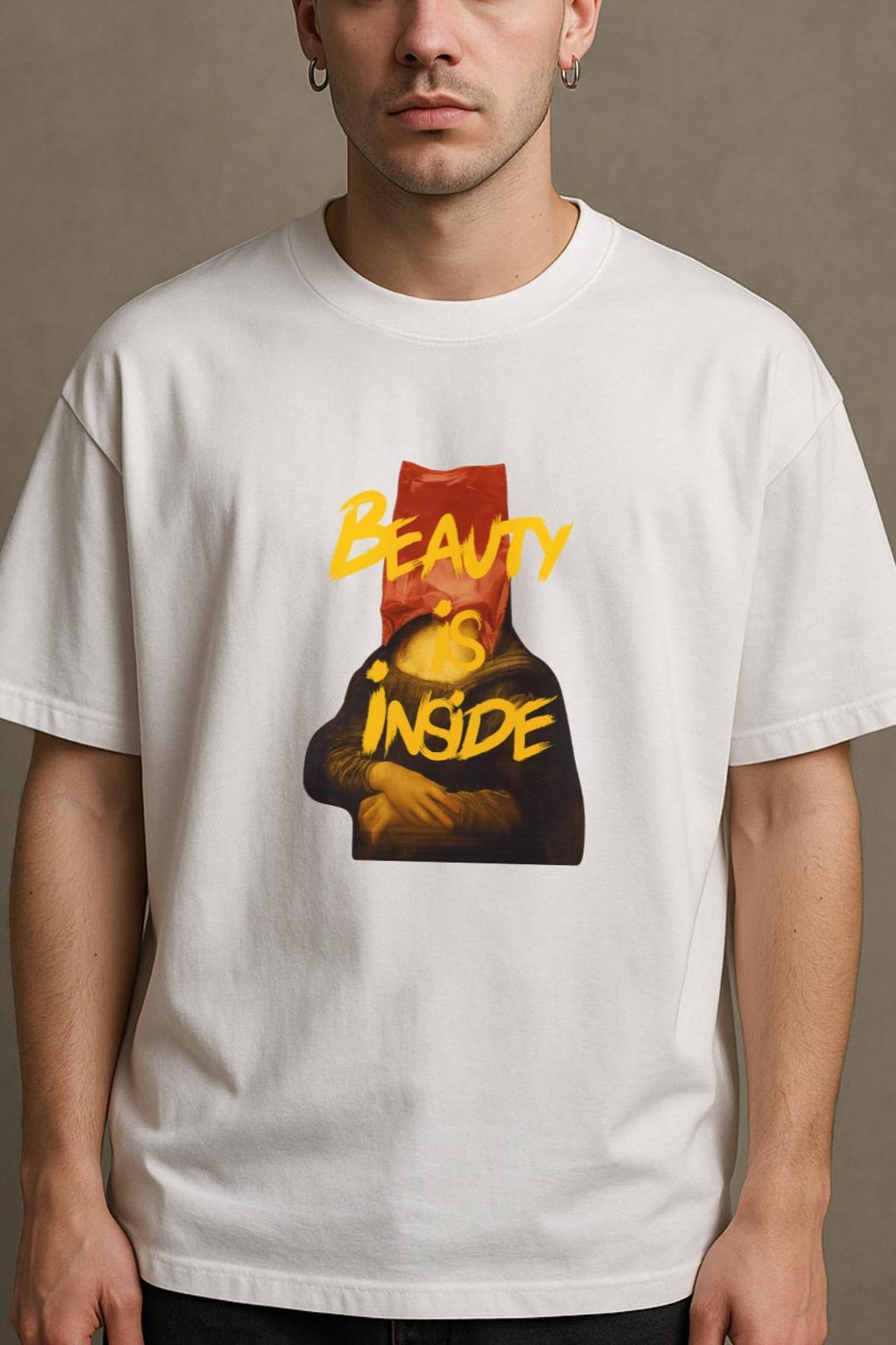 Beauty is Inside Mona Lisa Shirt | Conceptual Art Parody Tee | Bold ...