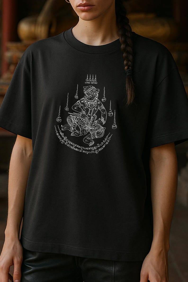 Hanuman Sak Yant Tattoo T-shirt: Thai Spiritual Warrior Graphic Tee - Etsy