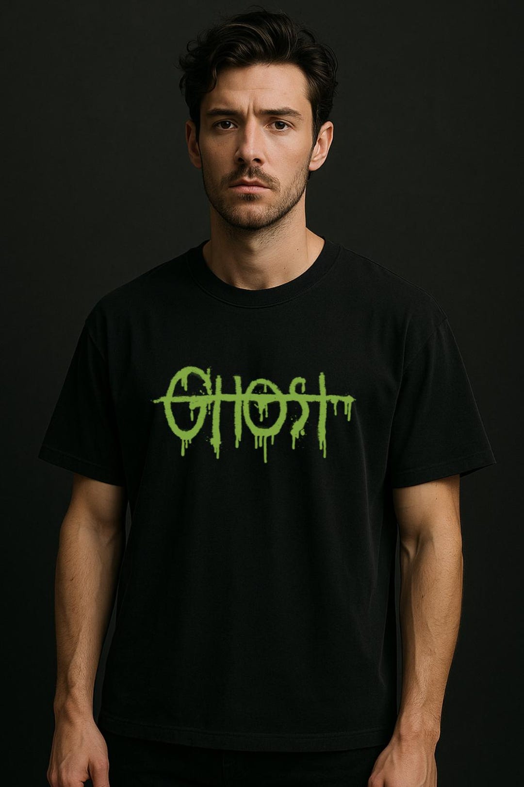 Neon Green Drip Ghost Shirt: Spooky Gothic Streetwear Tee - Etsy