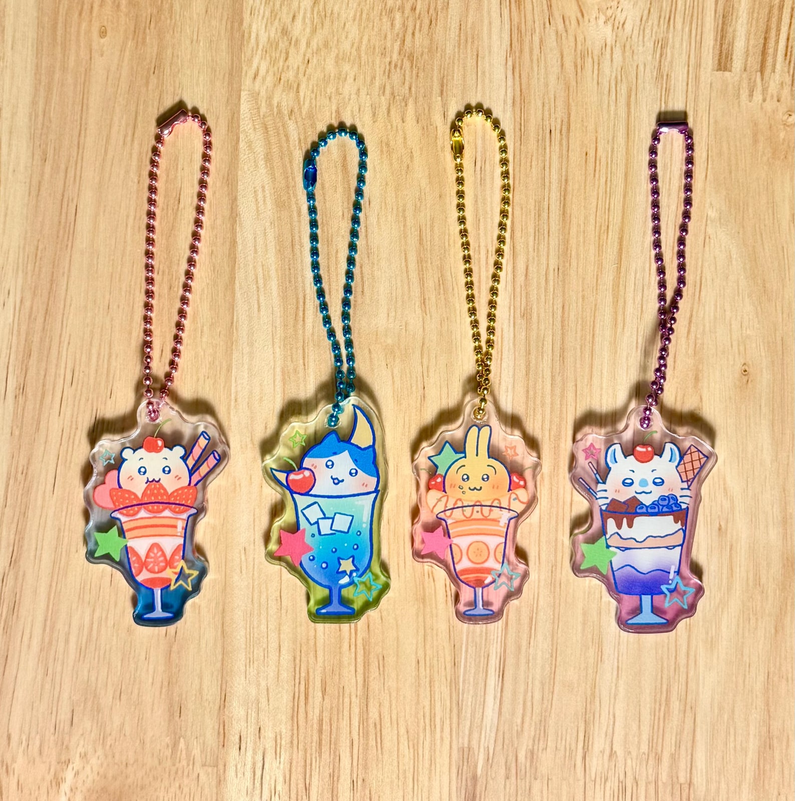 Chiikawa Parfait Acrylic Ball Chain Charms - Etsy