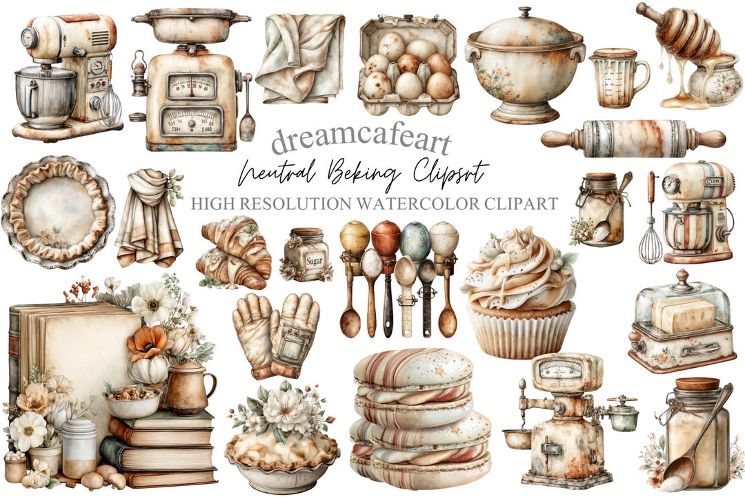 44 PNG Watercolor Cooking & Baking Clipart – Kitchen Ingredients, Mom’s ...