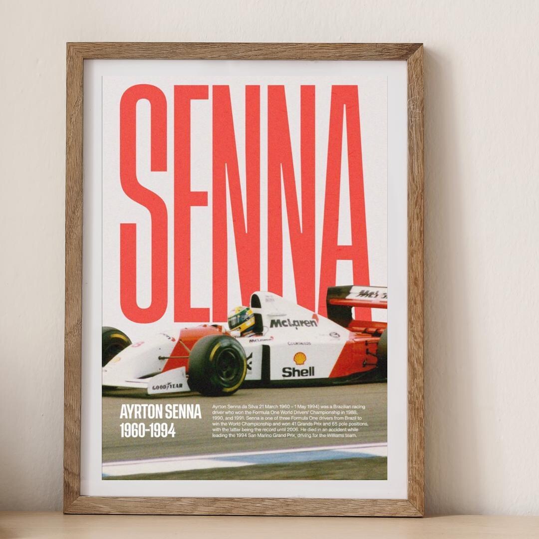 Ayrton Senna Digital Poster - Printable Wall Art - Sports Art - Formula ...