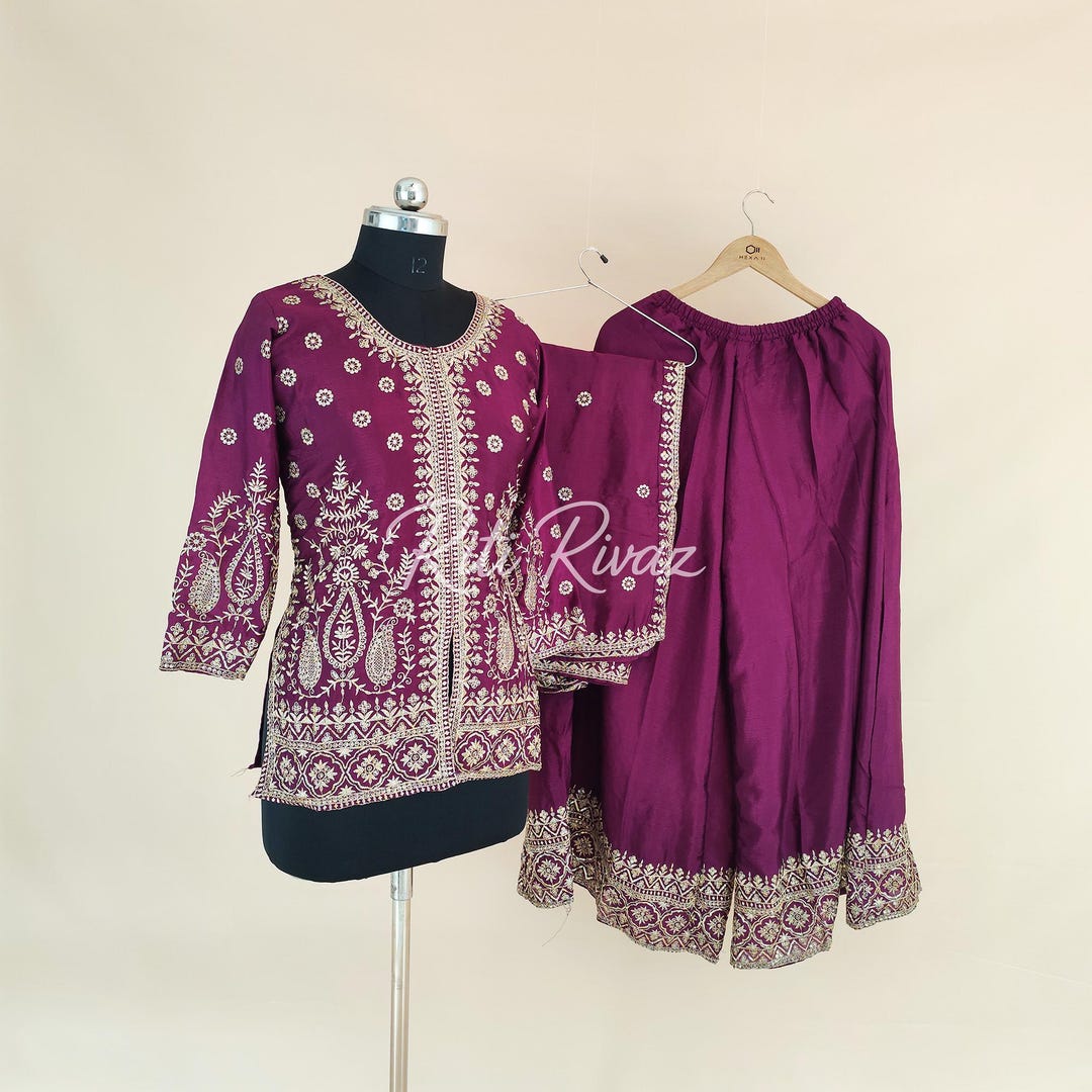 Magnificent Rani Color Chinon Fabric Heavy Embroidery Sequence Work Top ...