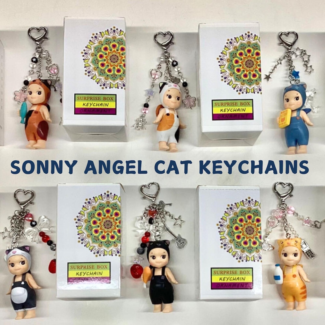 Authentic Sonny Angel Cat Life Keychains | Sonny Angel Collectible | Blind Bag Figurine Gift ...