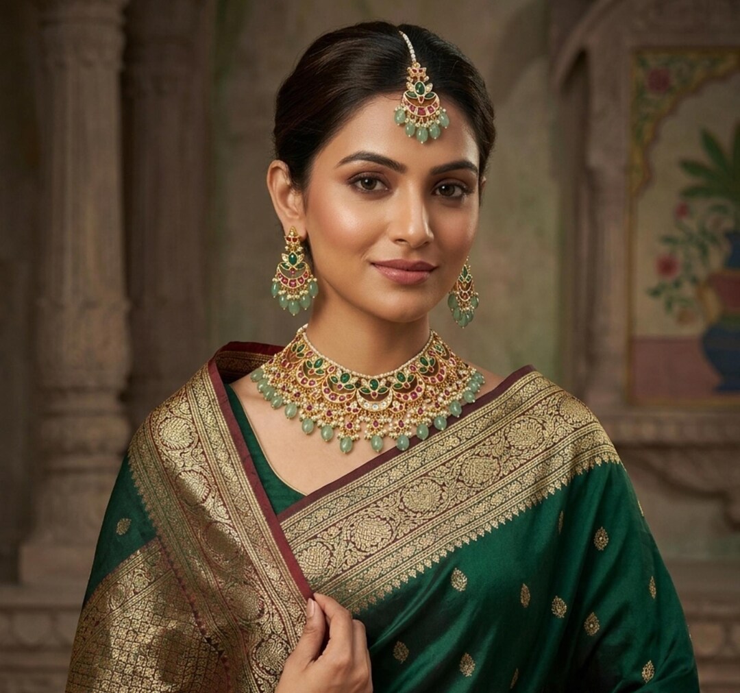 Uncut Polki Bridal Jewelry Set, Indian Jewelry - Etsy