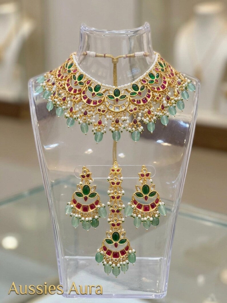 Uncut Polki Bridal Jewelry Set, Indian Jewelry - Etsy