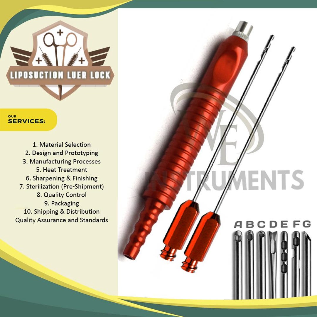 Luer Lock Cannulas – Red Handle – for Accurate Liposuction Fat Removal ...