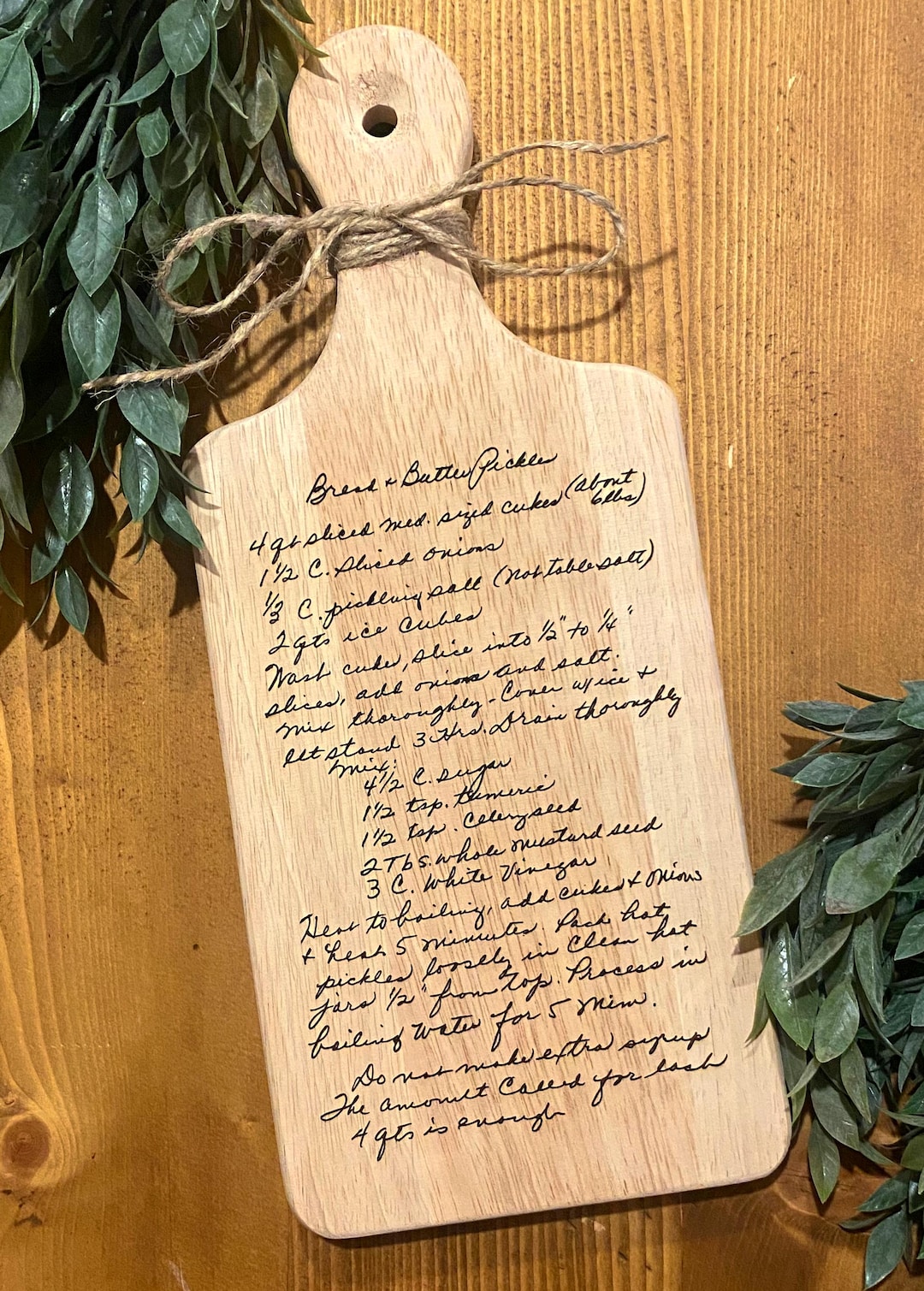 Personalized Family Recipe Cutting Board: Engraved Handwriting Gift - Etsy