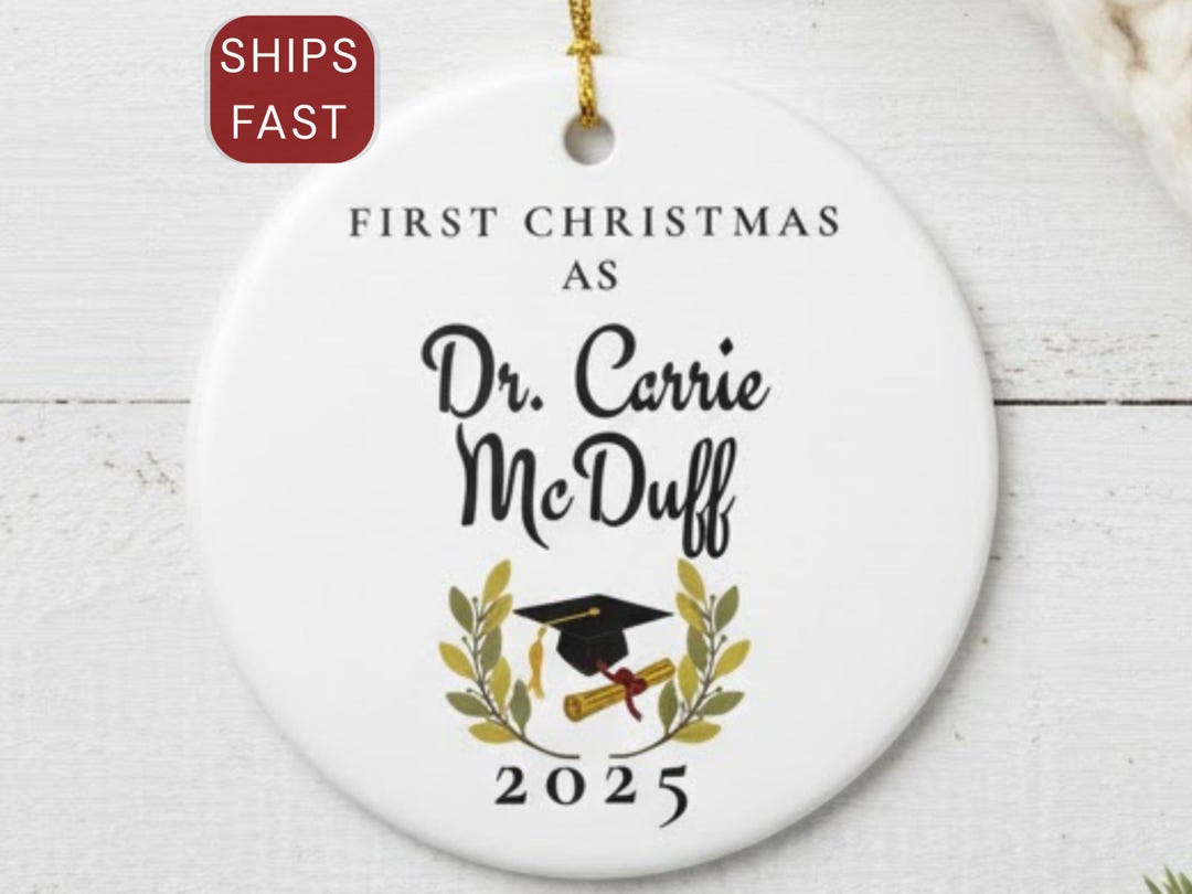 Personalized Phd Ornament Doctoral New Doctor Keepsake Graduation ...