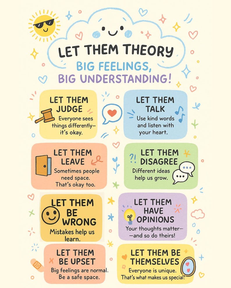 Let Them Theory Poster | Big Feelings, Big Understanding | Digital ...
