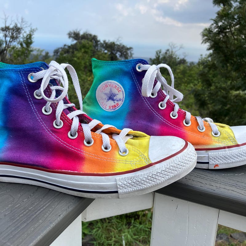 Rainbow Converse - Etsy