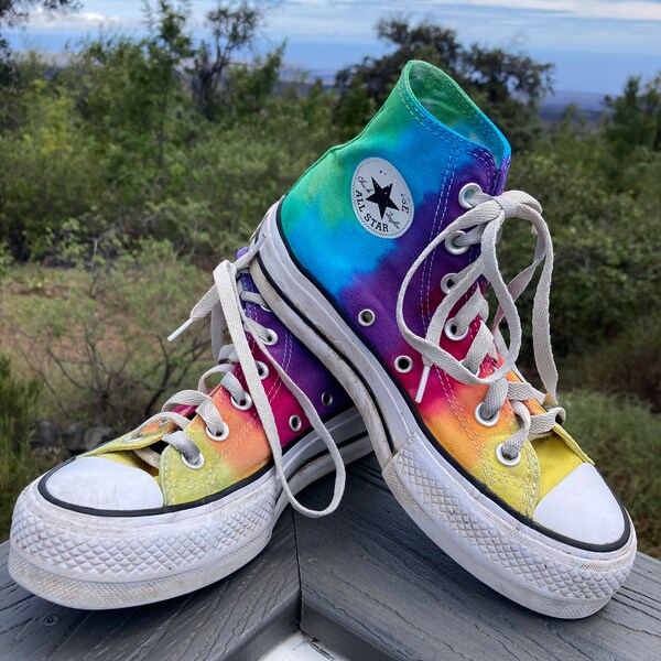 Rainbow Converse - Etsy