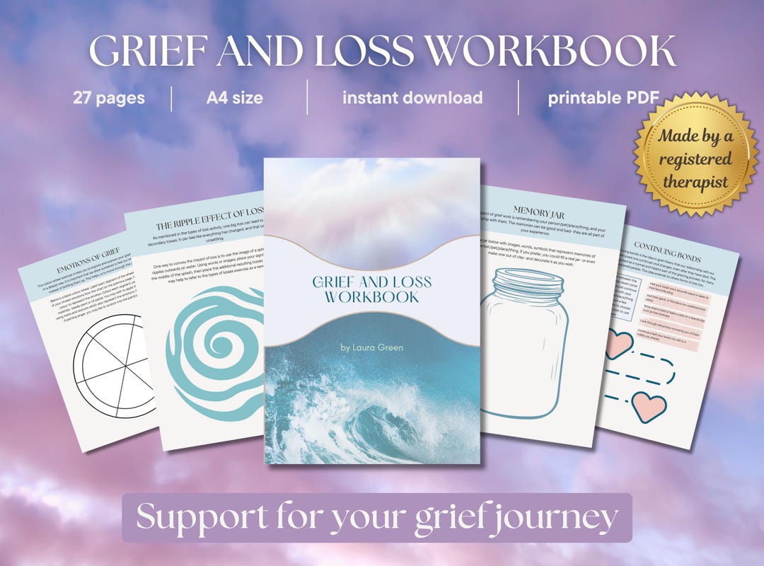 Printable Grief & Loss Workbook: Self-help Grief Journal (PDF Download ...