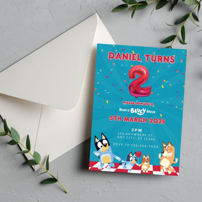 Bluey Birthday Invitation Template | Different Versions Available ...