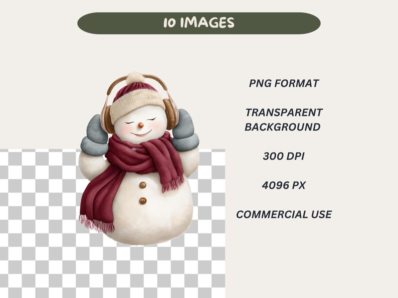 Whimsical Christmas Clip Art Set Watercolor Holiday PNG Bundle Cute ...