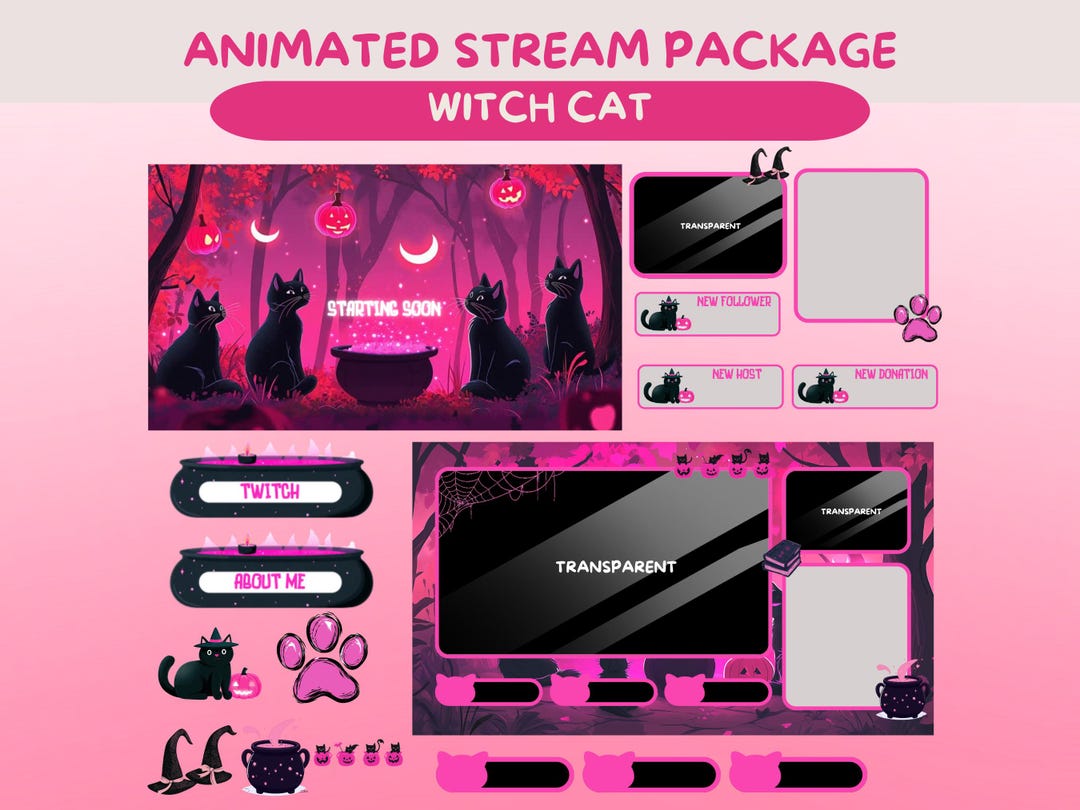 Animated Halloween Twitch Overlay Horror Stream Package Gothic Theme ...
