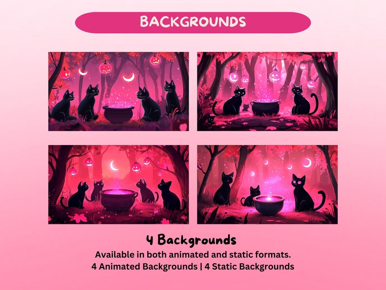 Animated Halloween Twitch Overlay Horror Stream Package Gothic Theme ...