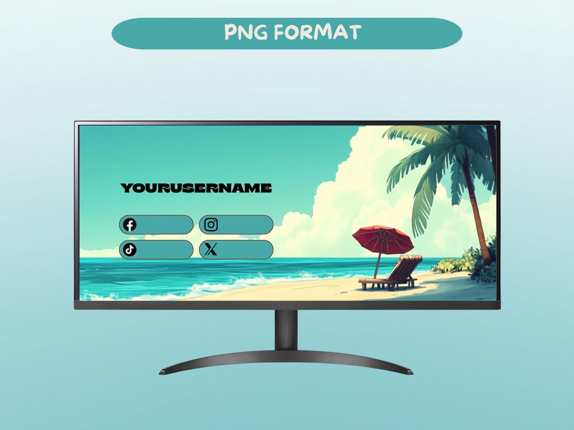 Elegant Waves Stream Animated Overlays Twitch Banners Palm Beach Summer ...