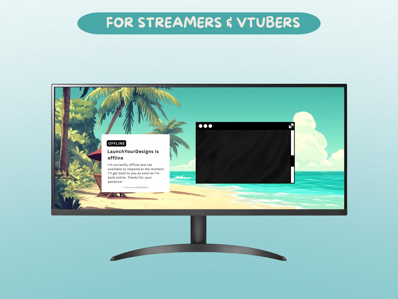 Elegant Waves Stream Animated Overlays Twitch Banners Palm Beach Summer ...
