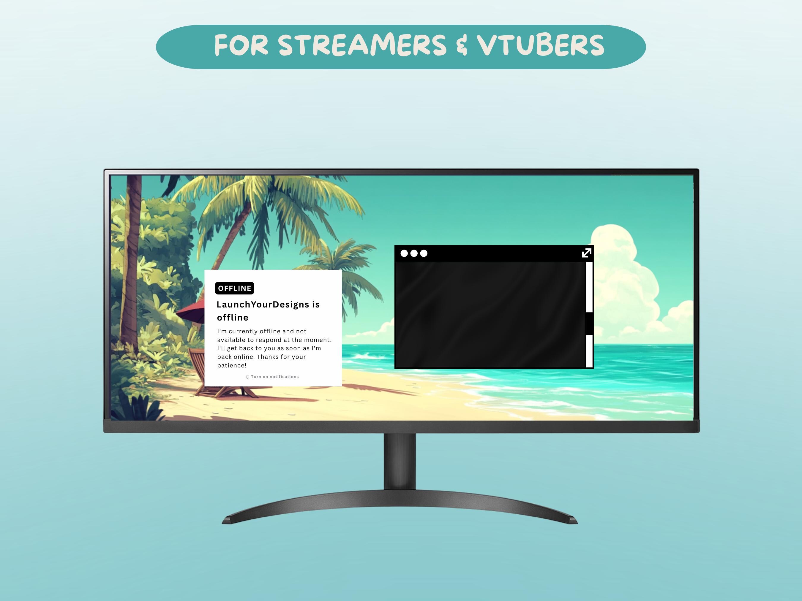 Elegant Waves Stream Animated Overlays Twitch Banners Palm Beach Summer ...