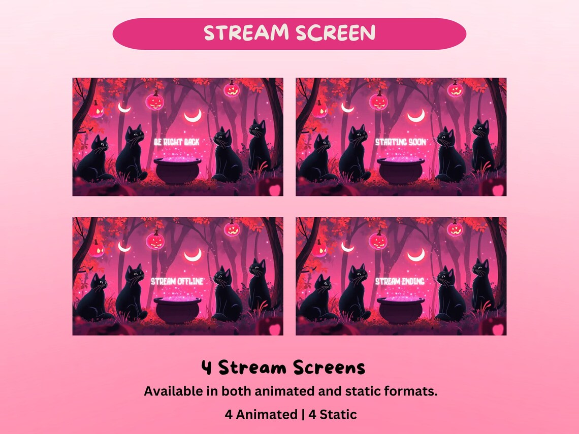 Animated Halloween Twitch Overlay Horror Stream Package Gothic Theme ...