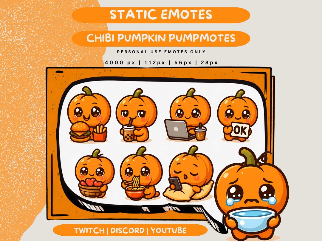 Fall Emotes Pack for Twitch Animated Pumpkin Emote Discord Autumn ...