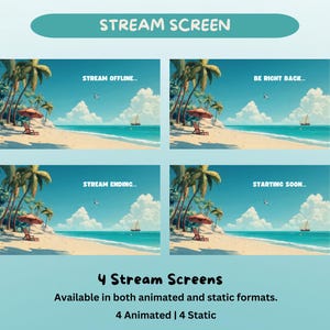 Summer Stream Pack Animated Stream Package Beach Twitch Overlay Vtuber ...